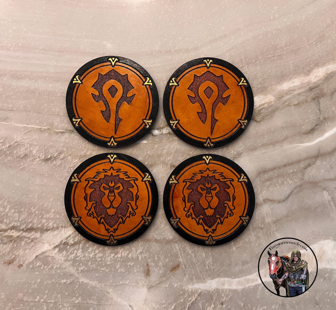 World of Warcraft Leather Coasters - Etsy