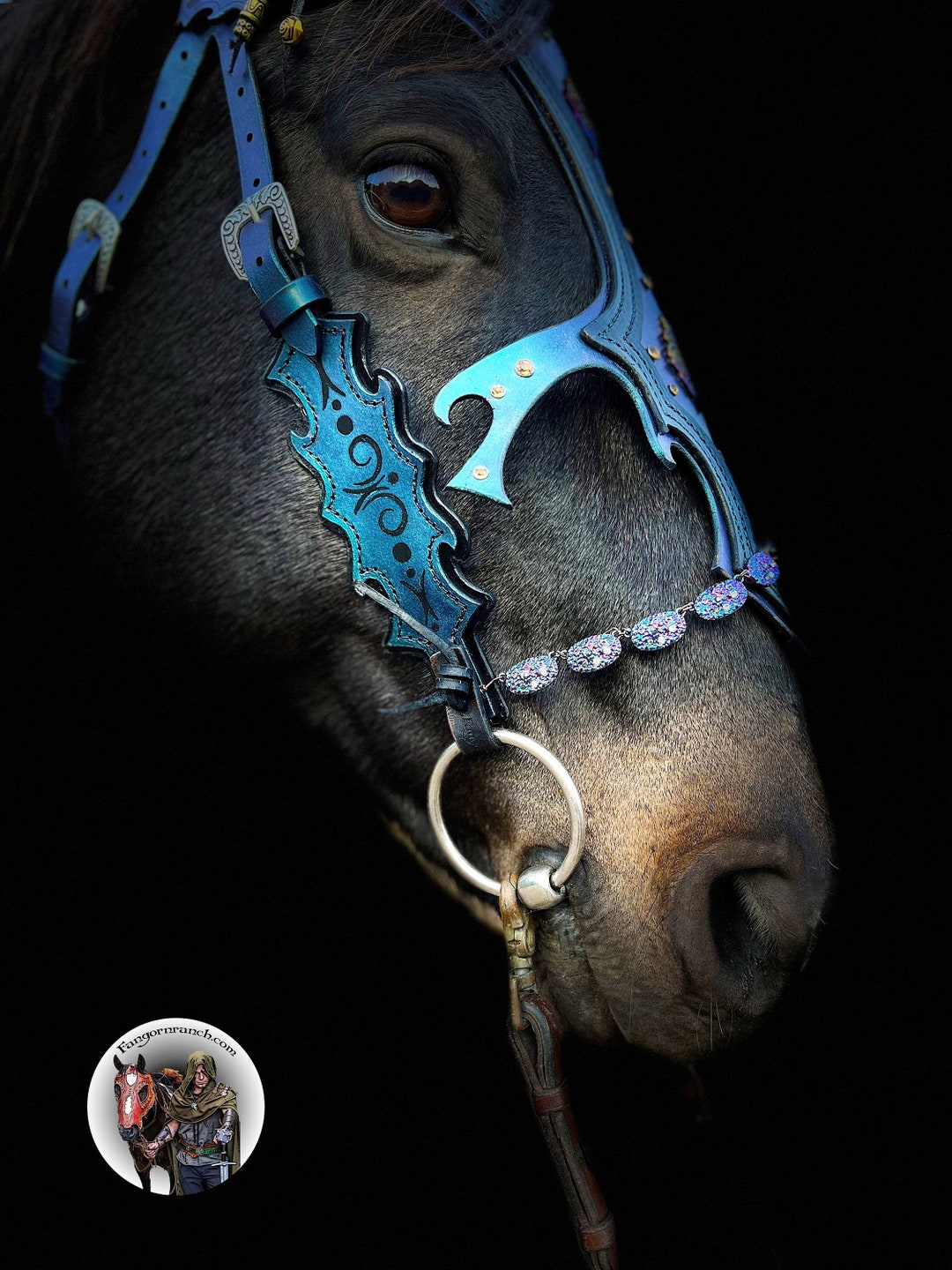 Aeglos Shines Limited Edition Bridle/chamfron Color Shift Blue - Etsy