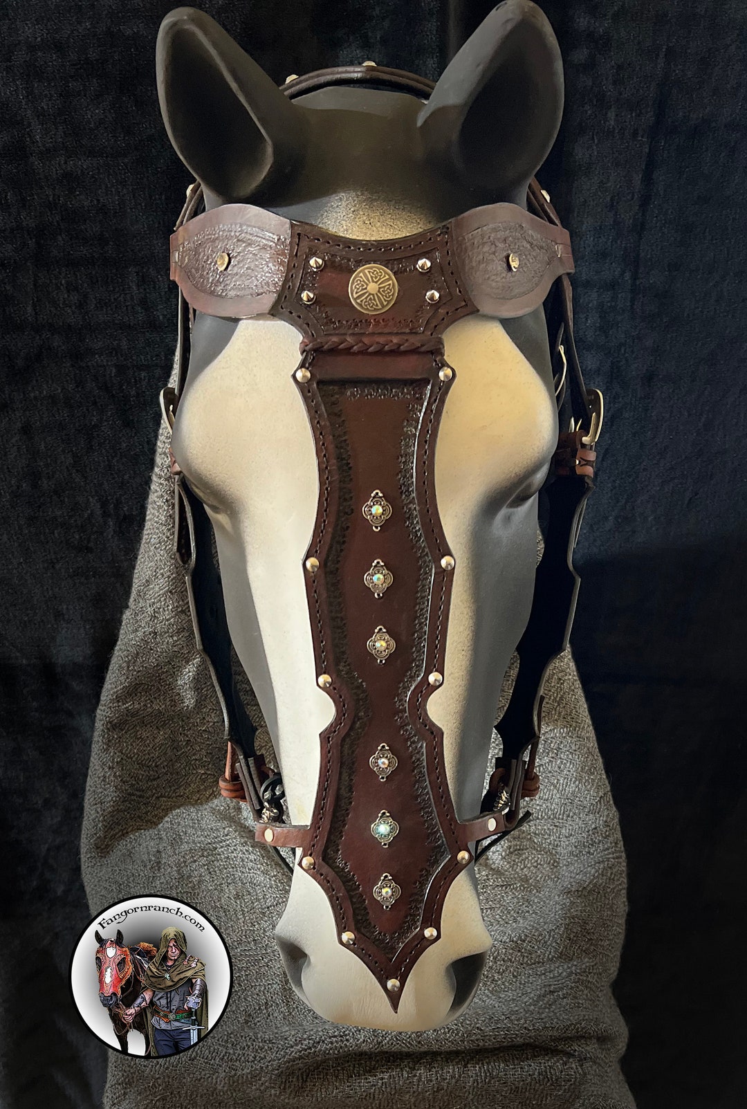 Roäc's Prophecy Bridle/chamfron Dark Brown - Etsy