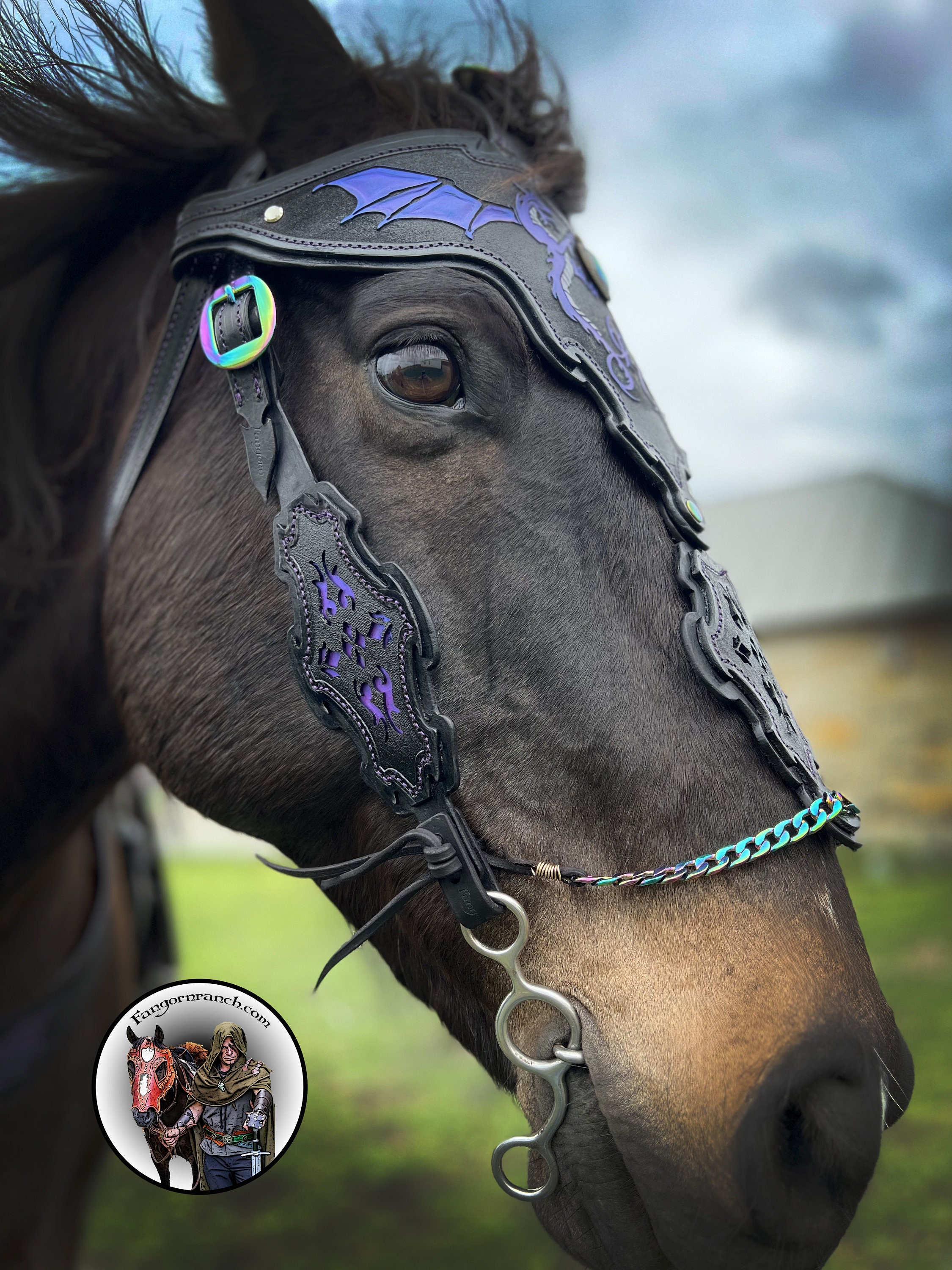 Maiars Progeny Bridle, Chamfron Horse Barding Tack - Etsy