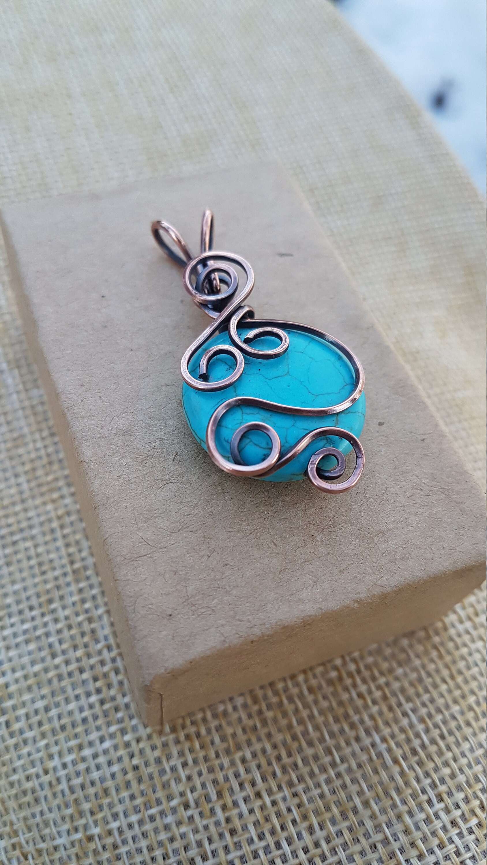 Dyed Blue Howlite Pendant - Etsy