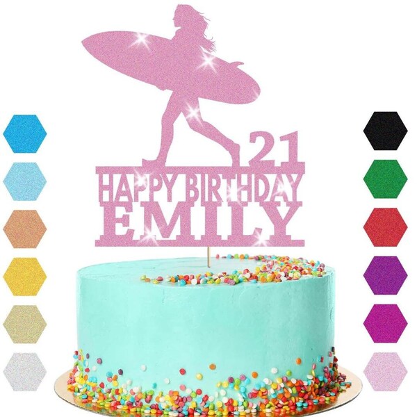 Surfing Cake Topper - Etsy
