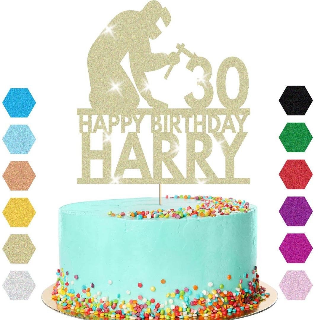 Personalised Welder Birthday Cake Topper Welding Cake Decoration Any ...