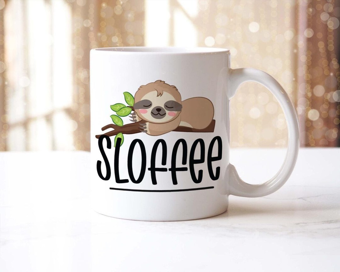 Sloffee Mug and Coaster Gift Set Cute Sloth Funny Coffee Mug Tea Coffee ...