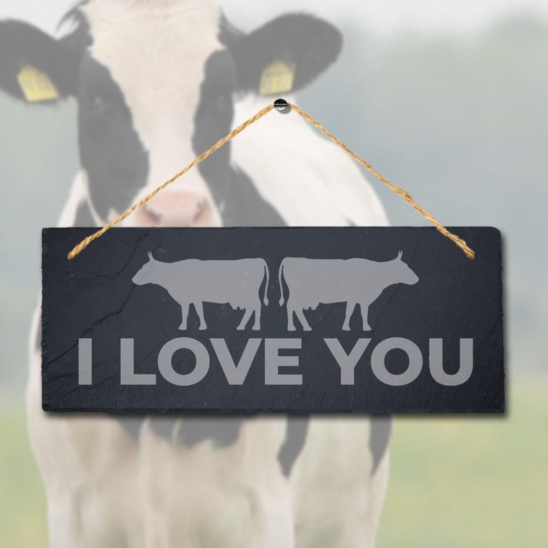 I Love You Cows Laser Engraved Hanging Slate Farmhouse Cattle - Etsy UK