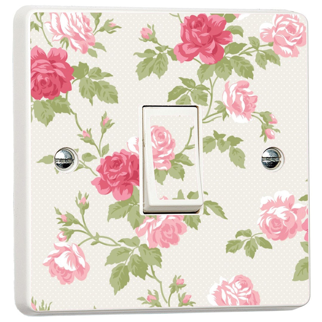 Pink Floral Shabby Chic Roses Skin Light Switch Cover Skin - Etsy