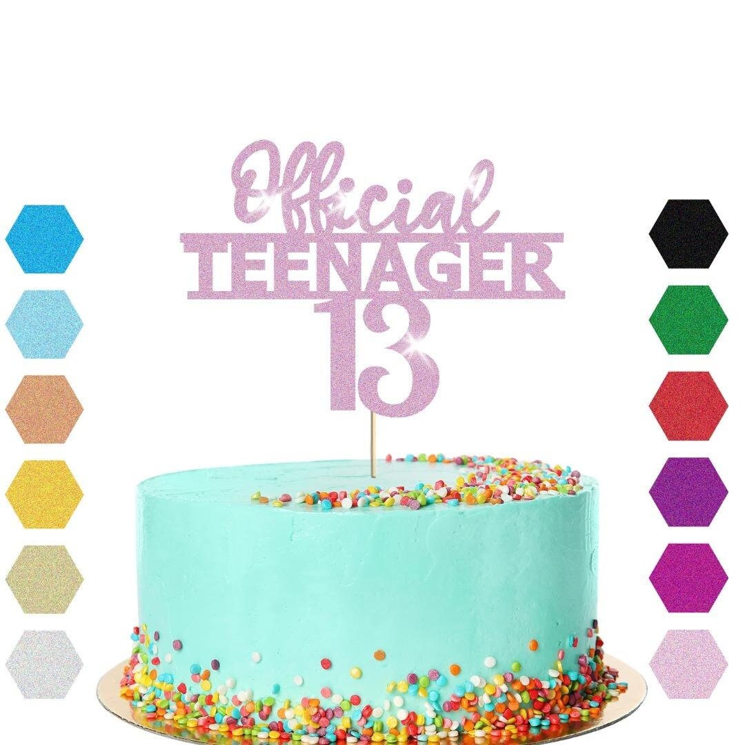 Personalised Official Teenager Glitter Cake Topper Birthday - Etsy