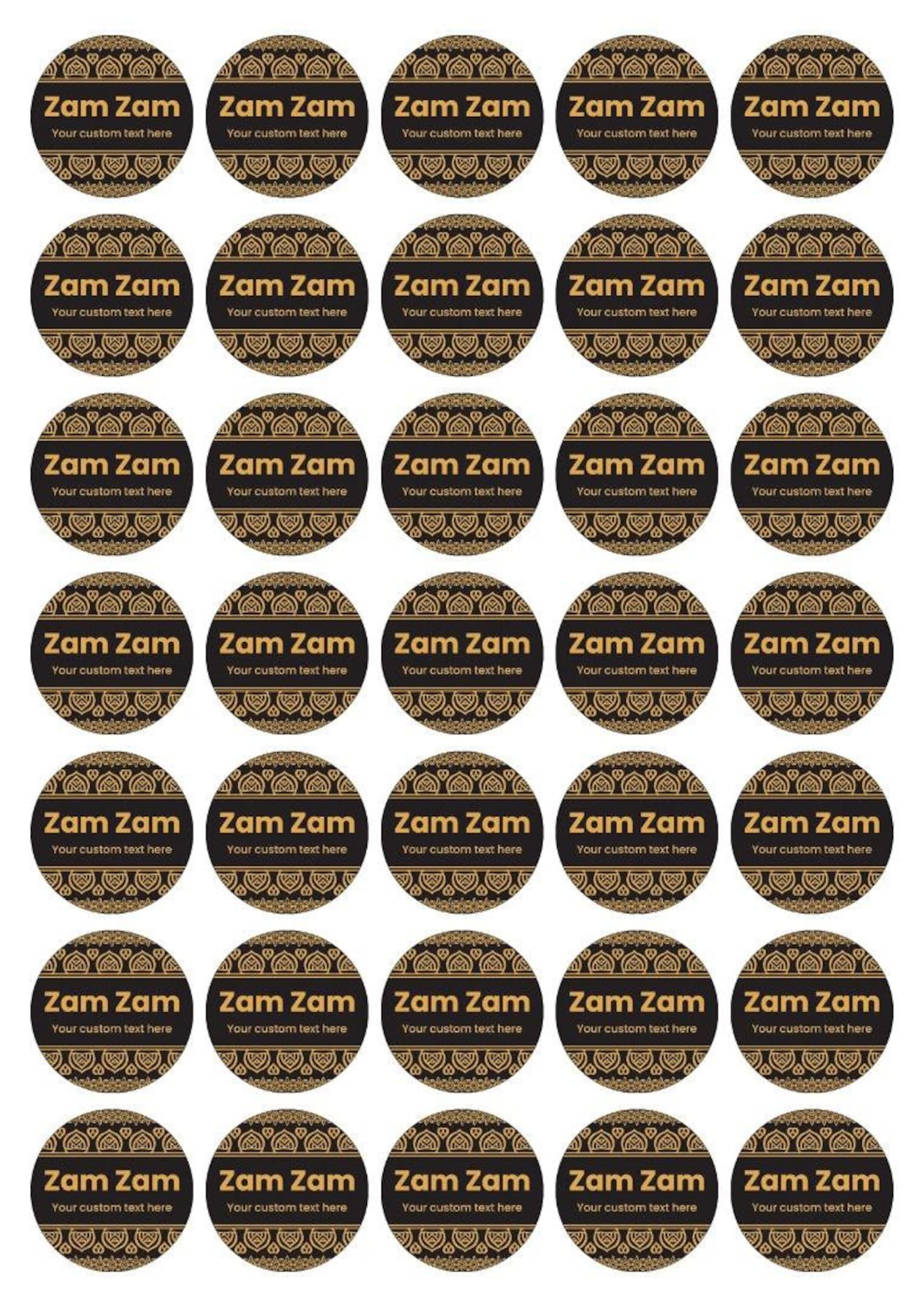 Zam Zam Water Personalised Bottle Stickers Custom Labels | Etsy