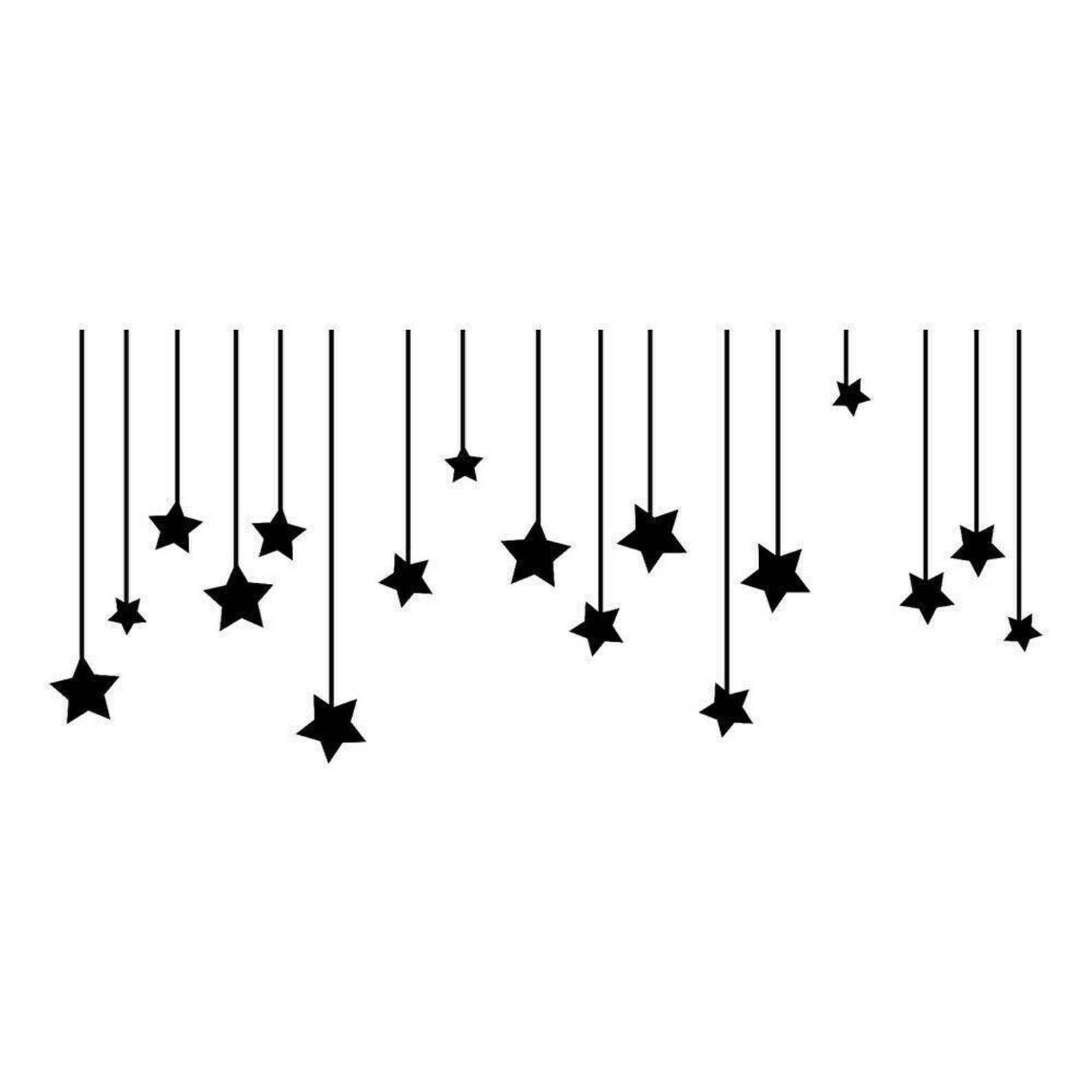 Hanging Stars Wall Art Stickers Star Pendant Vinyl Decal Kids | Etsy