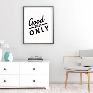 Good Vibes Only Motivational Quote Poster Inspirational Wall - Etsy