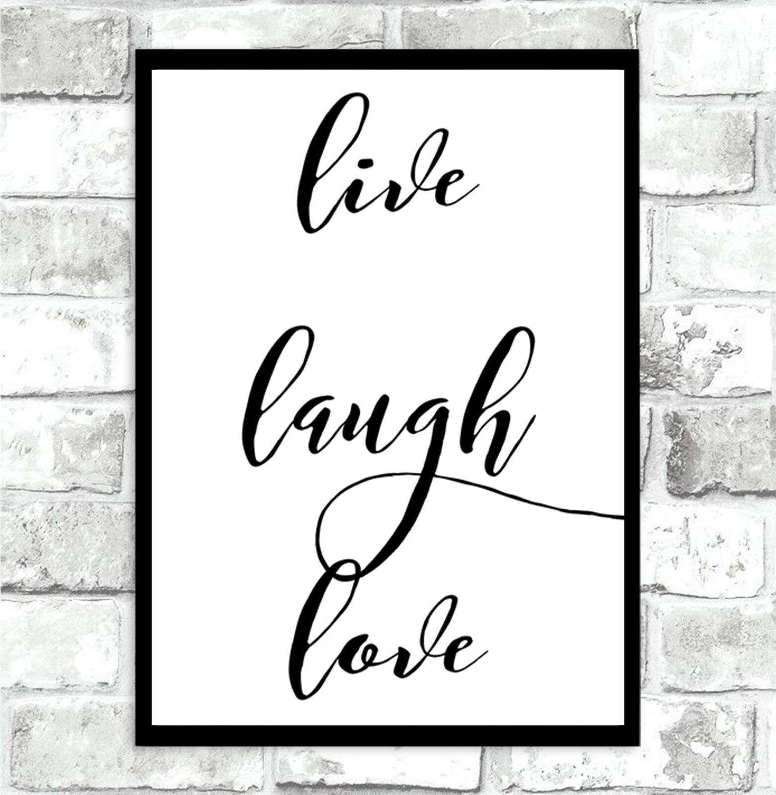 Live Laugh Love Beautiful Inspirational Quote Poster Wall Art | Etsy