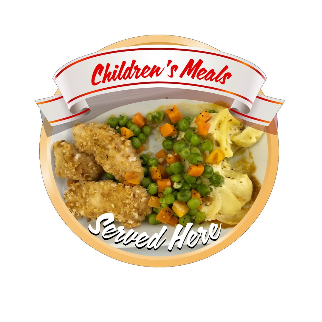 Children Menu Kids Meal Catering Window Cafe Shop Restaurant Sticker ...