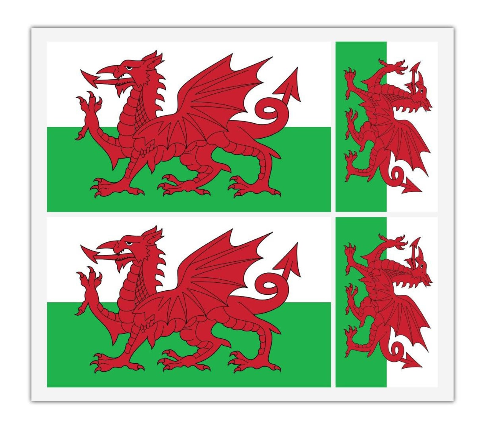 4 X Welsh Wales Flag Vinyl Car Van Ipad Laptop Sticker - Etsy