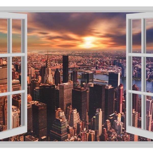 Cityscape Wall Decal - Etsy