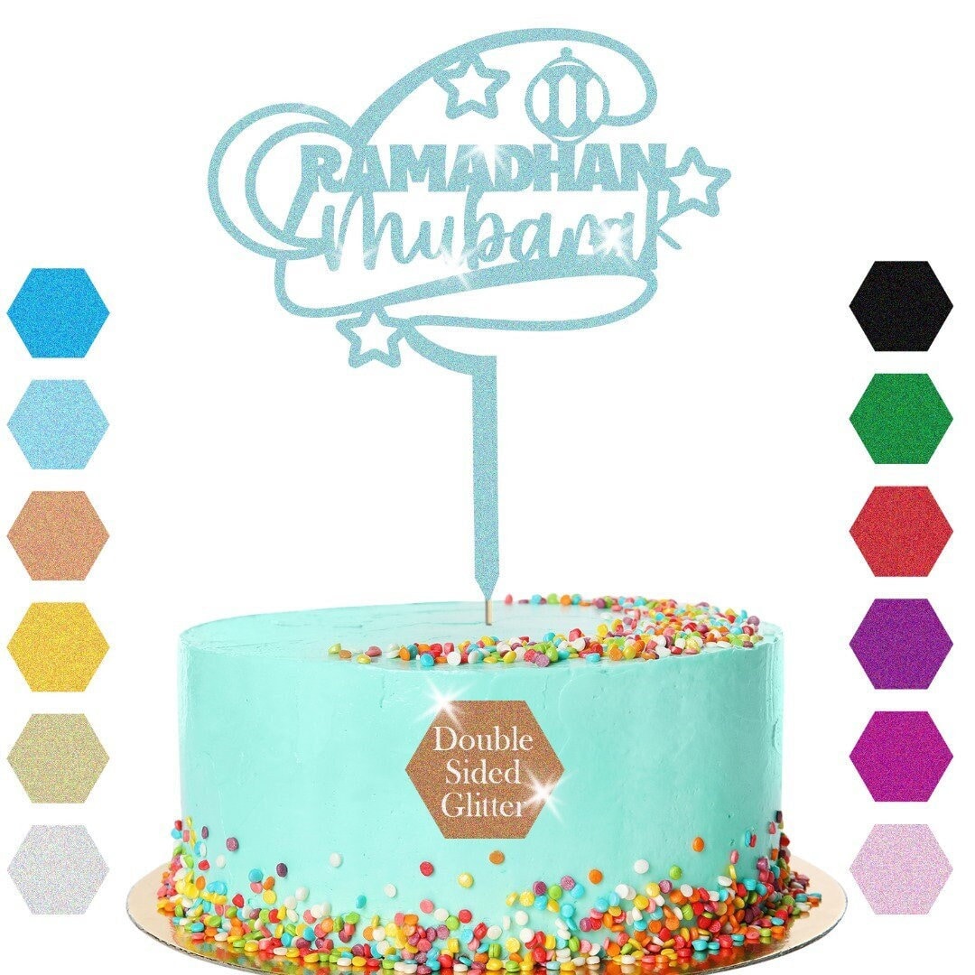 Ramadhan Mubarak Glitter Cake Topper Islam Fasting Celebration ...