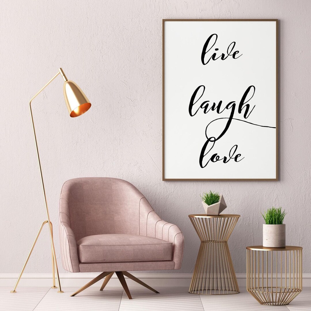 Live Laugh Love Beautiful Inspirational Quote Poster Wall Art Home ...