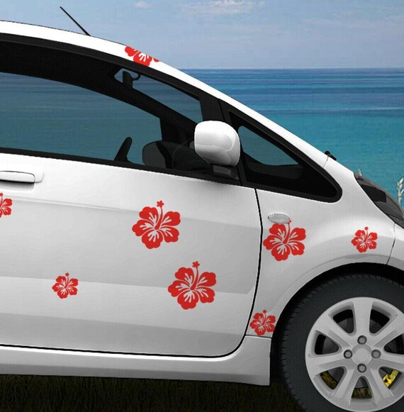 20 Pack Hibiscus Flower Stickers Decal Tile Car Wall Decor Etsy