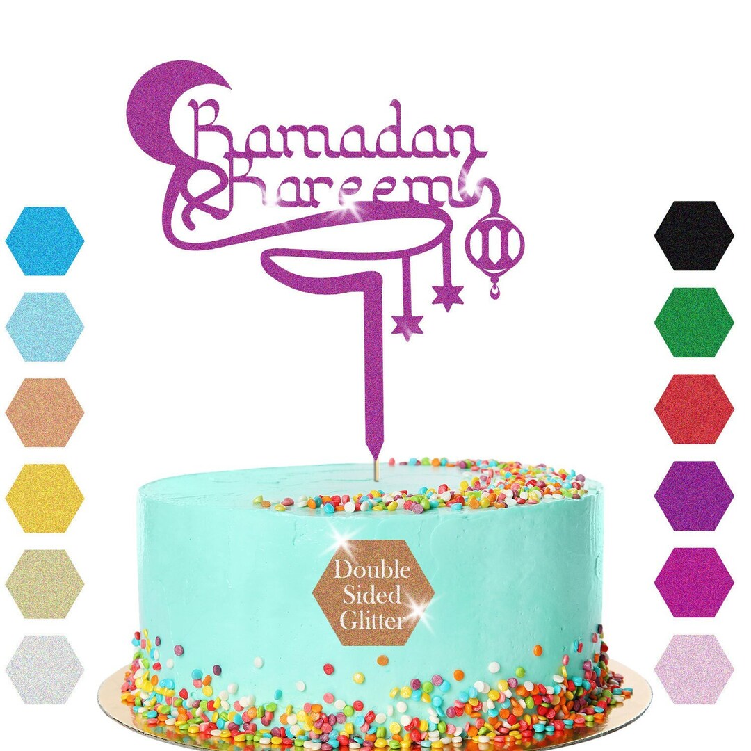 Glitter Ramadan Kareem Cake Topper Fasting Islam Hajj Fasting ...