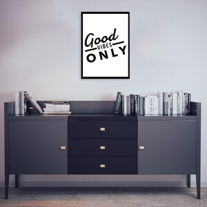 Good Vibes Only Motivational Quote Poster Inspirational Wall - Etsy