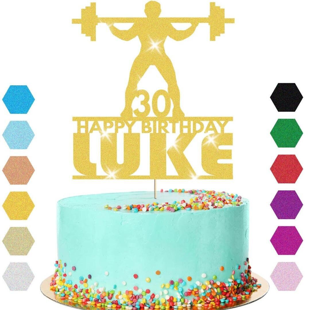 Powerlifter Cake Topper Powerlifting Muscles Gym Cake Decoration Any ...
