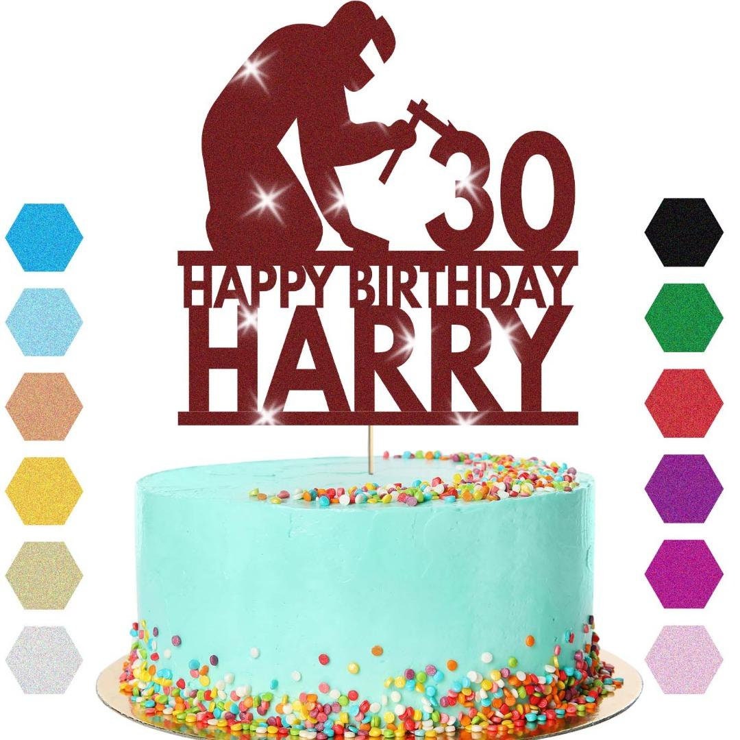 Personalised Welder Birthday Cake Topper Welding Cake | Etsy