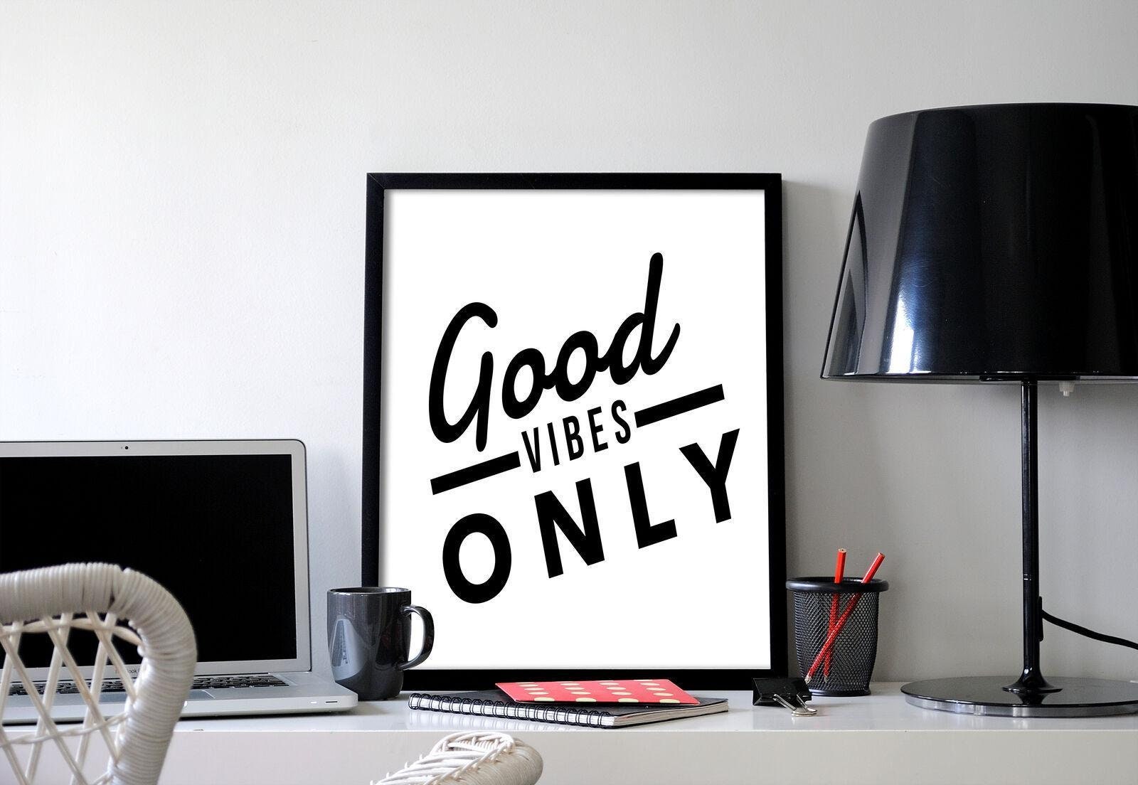 Good Vibes Only Motivational Quote Poster Inspirational Wall - Etsy