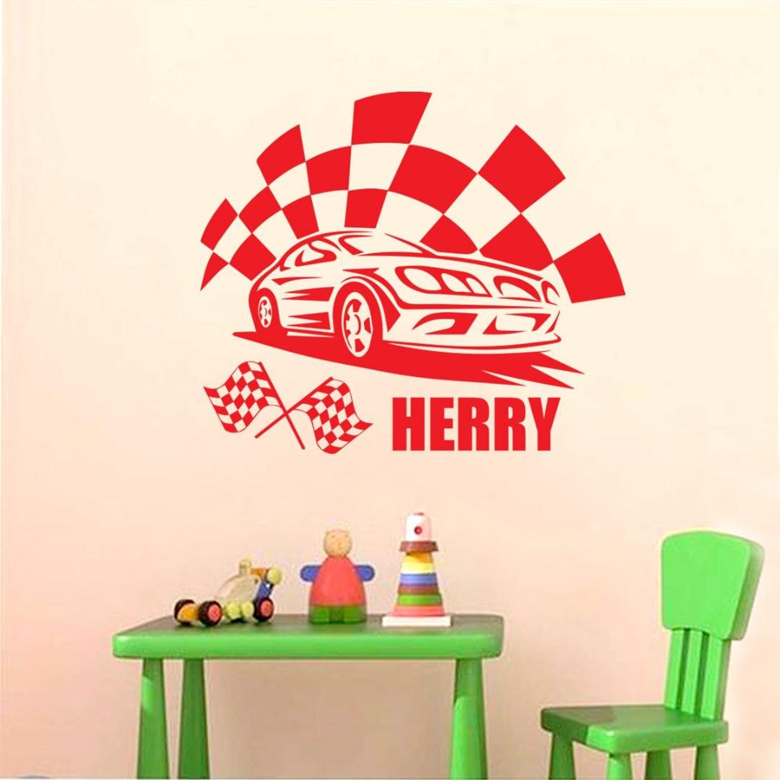 Personalised Car Wall Sticker Name Vinyl Decal Boys Kids - Etsy
