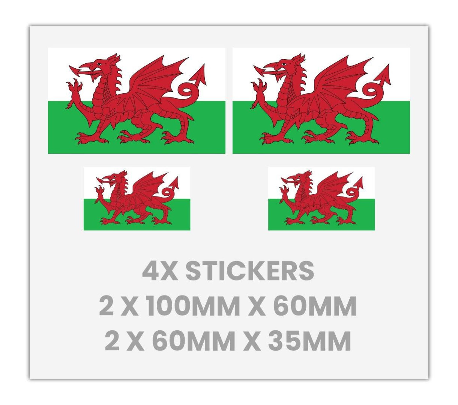 4 X Welsh Wales Flag Vinyl Car Van Ipad Laptop Sticker - Etsy