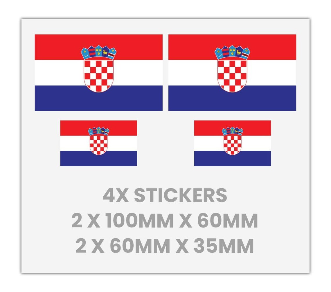 4 X Croatian Croatia Flag Vinyl Car Van Ipad Laptop Sticker - Etsy