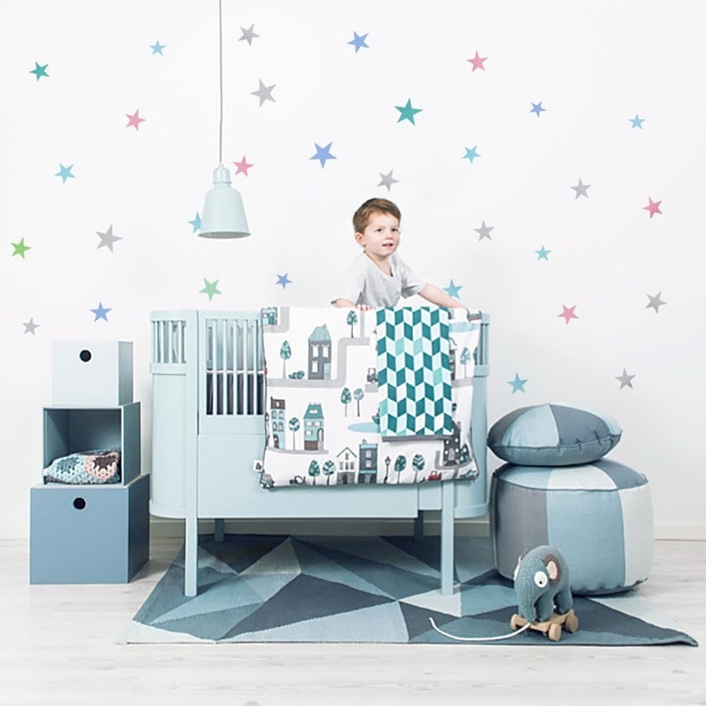 Coloured Star Shape Wall Stickers Stars Vinyl Decal | Etsy