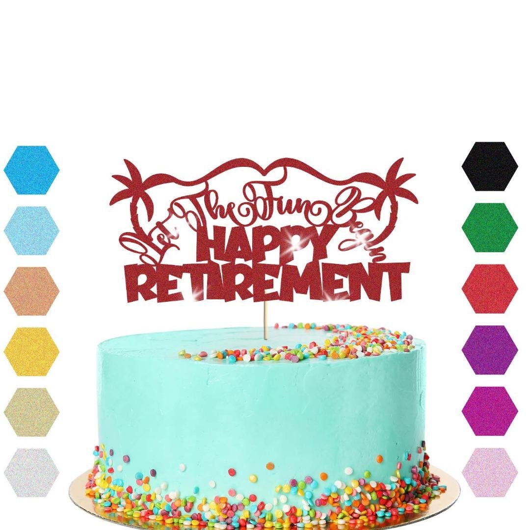 Happy Retirement Cake Topper Ruhestand Abschied Party Glitzer | Etsy