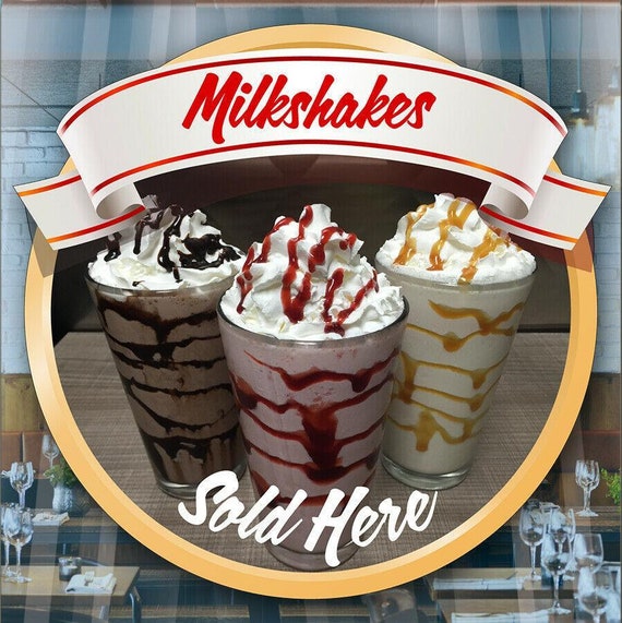 Milkshakes Catering Window Cafe Shop Restaurant Sticker Sign | Etsy