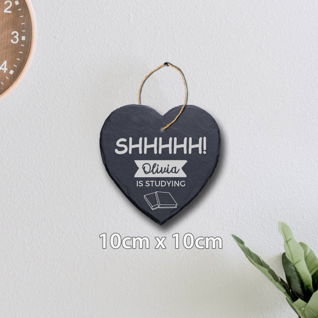 Shhh Studying Sign Boy Girl Student Homework Personalised - Etsy