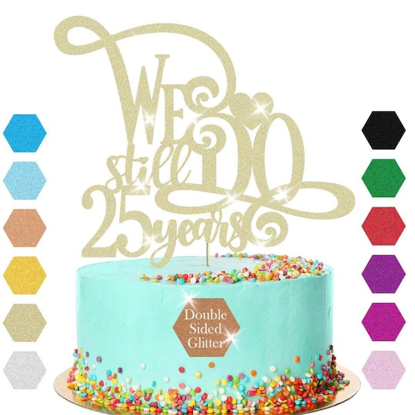 25th Anniversary Cake Topper - Etsy Canada