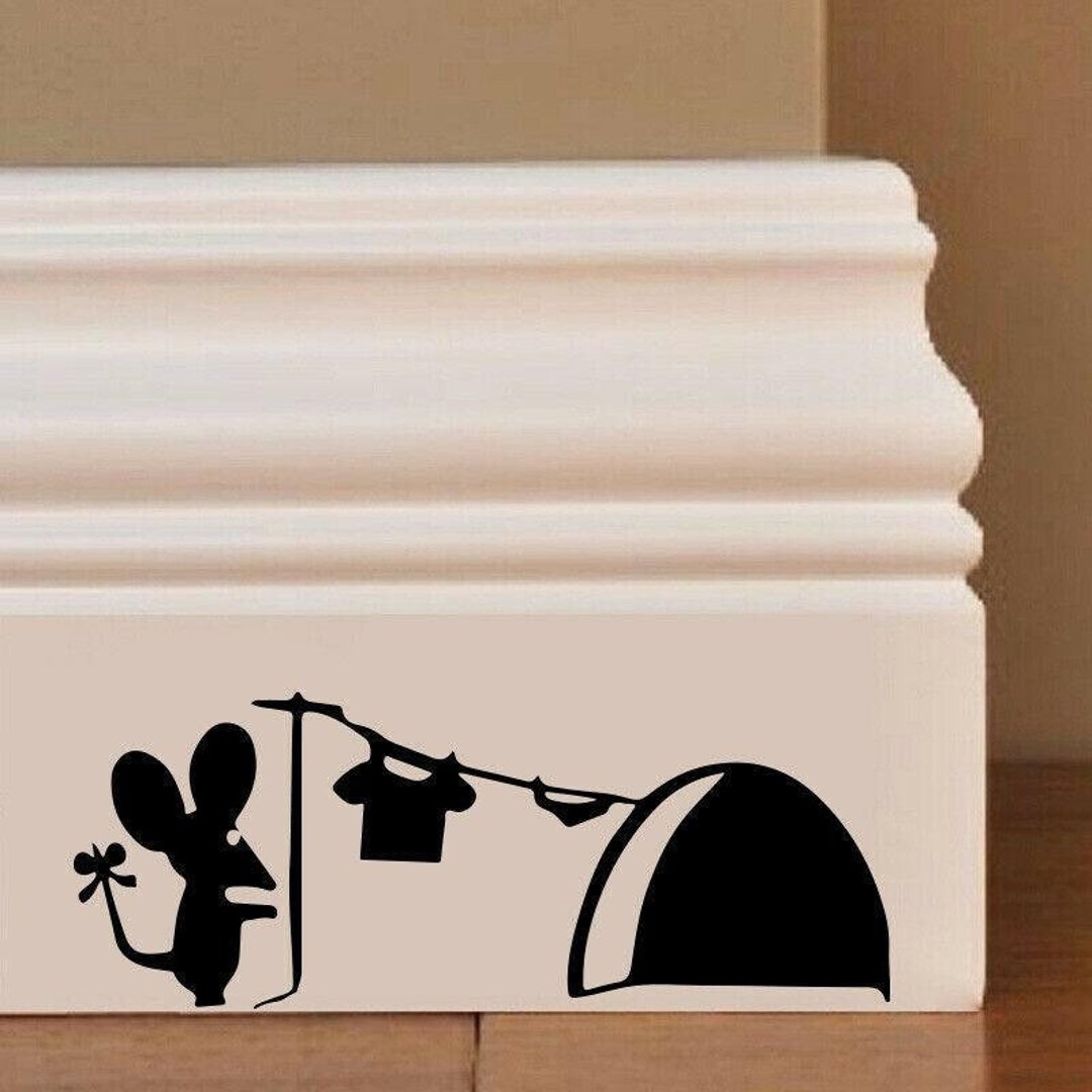 Mouse Hole Wall Art Sticker Washing Line Vinyl Decal Mice - Etsy