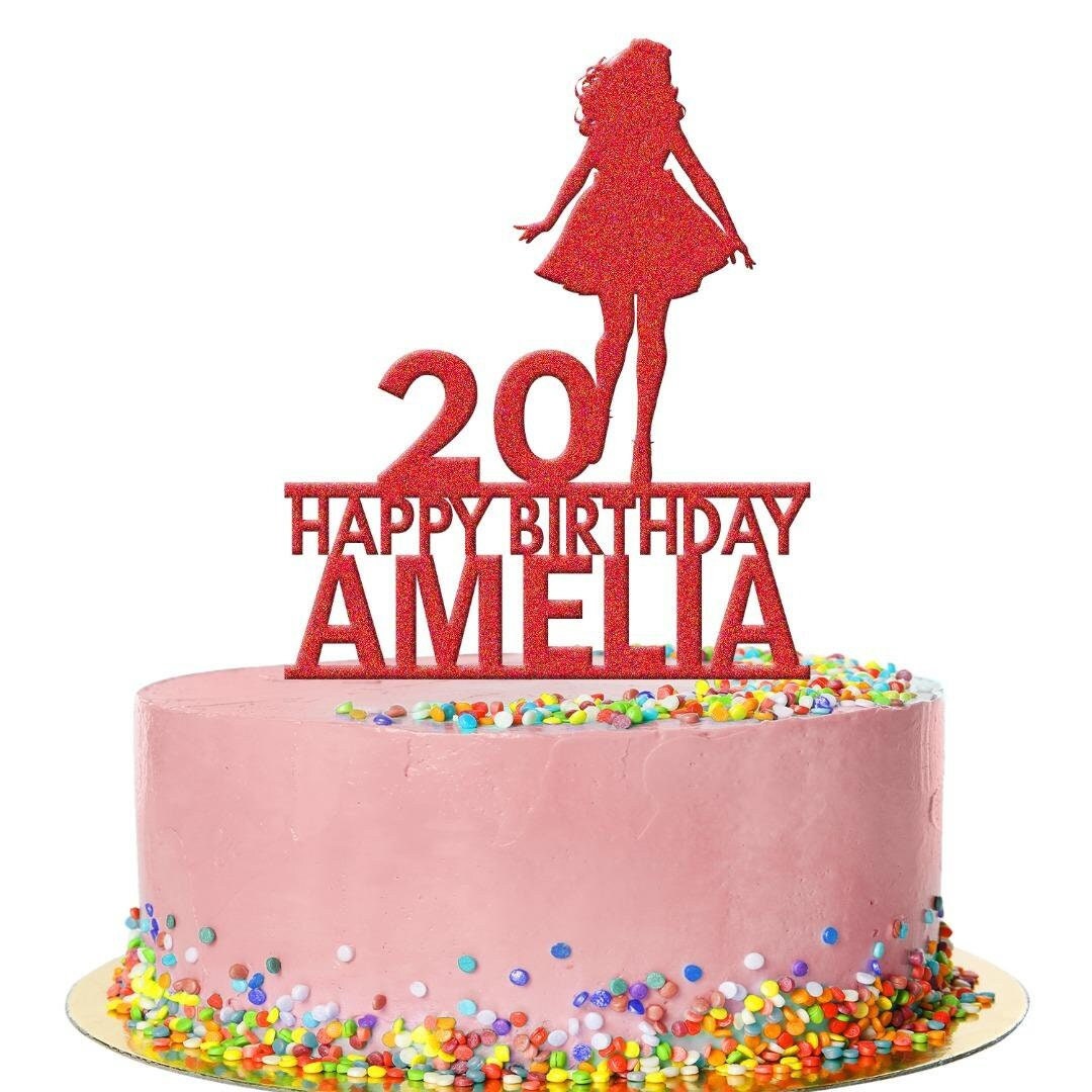 Personalised Acrylic Glamour Girl Birthday Cake Topper Party - Etsy