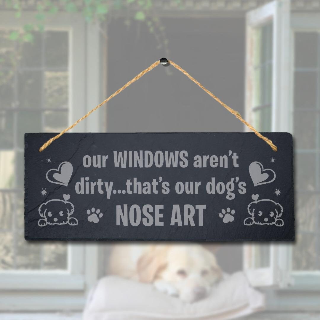 Dog Nose Art Engraved Hanging Slate Kennels Pup Puppy Funny | Etsy