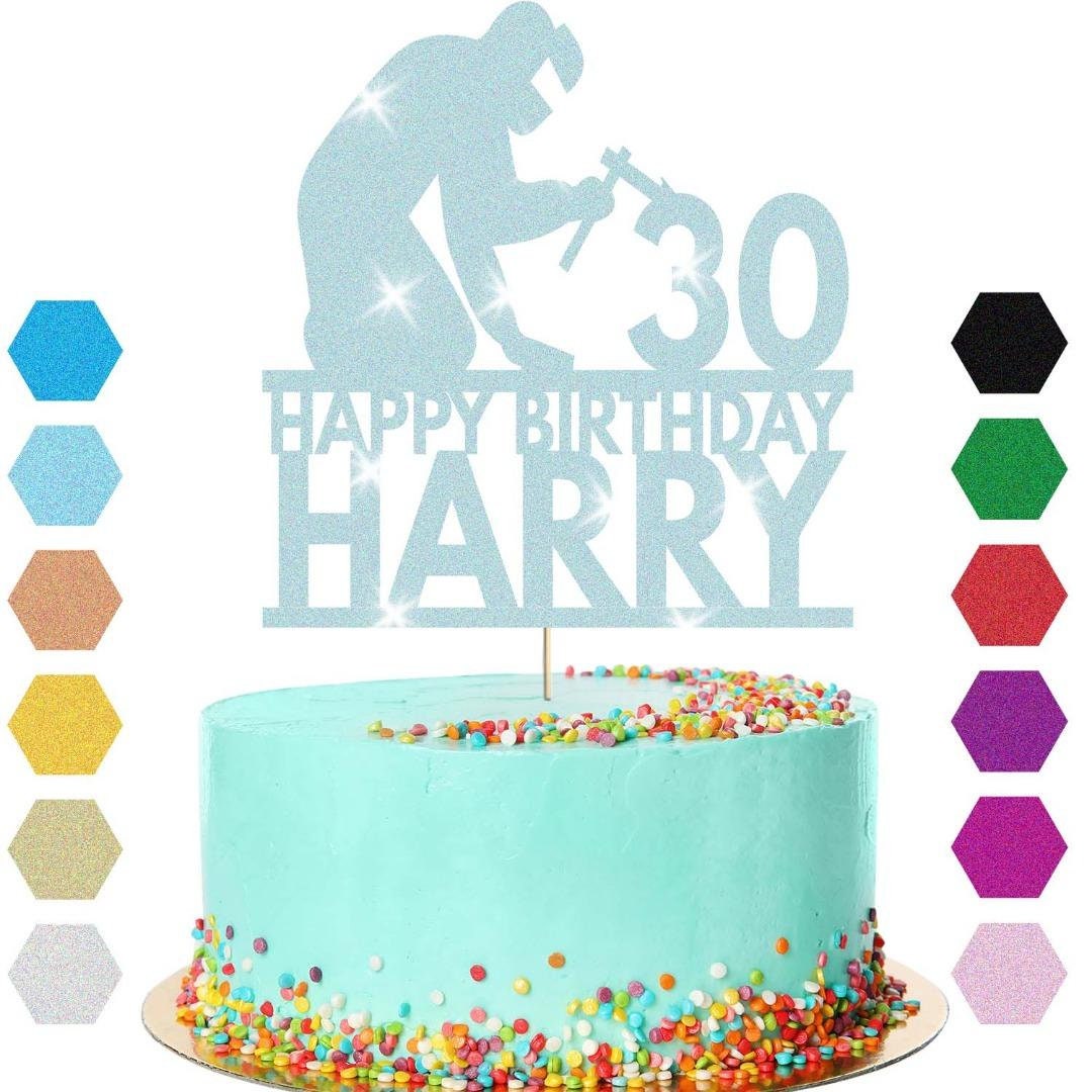 Personalised Welder Birthday Cake Topper Welding Cake | Etsy