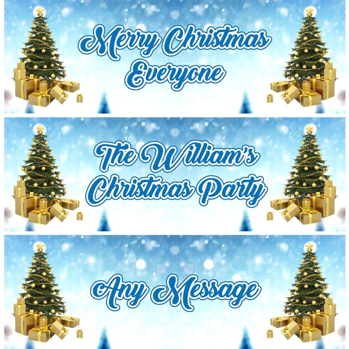 2 Personalised Christmas Tree Party Celebration Banners - Etsy UK