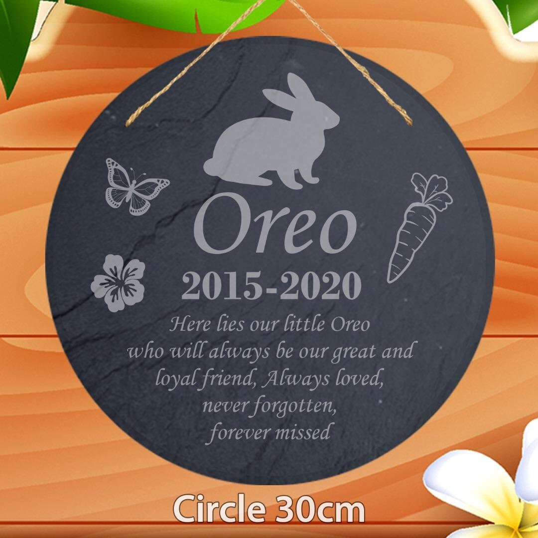 Personalised Engraved Pet Rabbit Memorial Slate Plaque Grave | Etsy