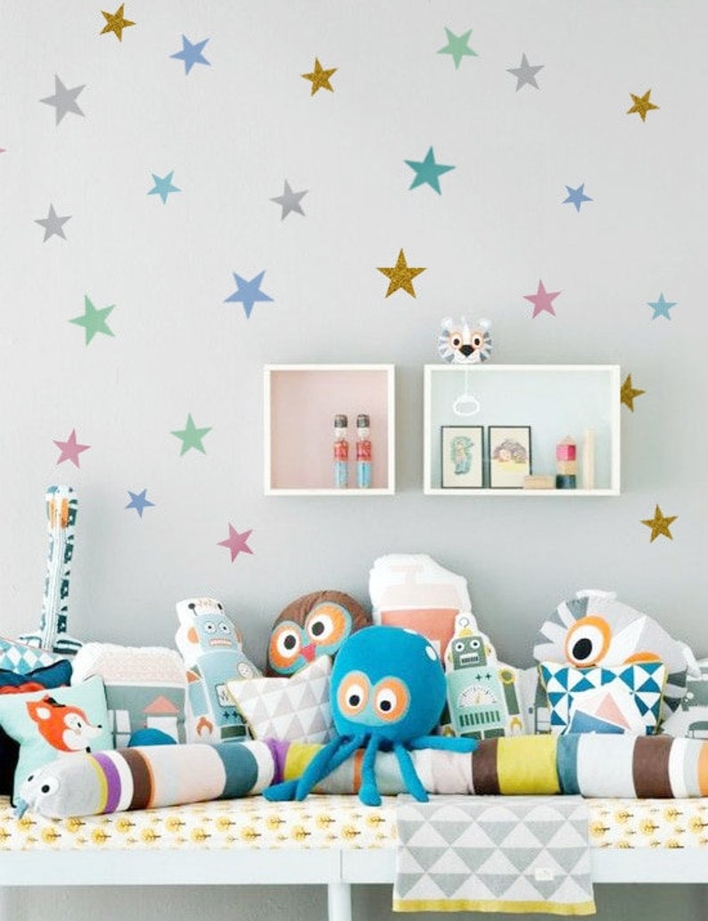 Coloured Star Shape Wall Stickers Stars Vinyl Decal - Etsy
