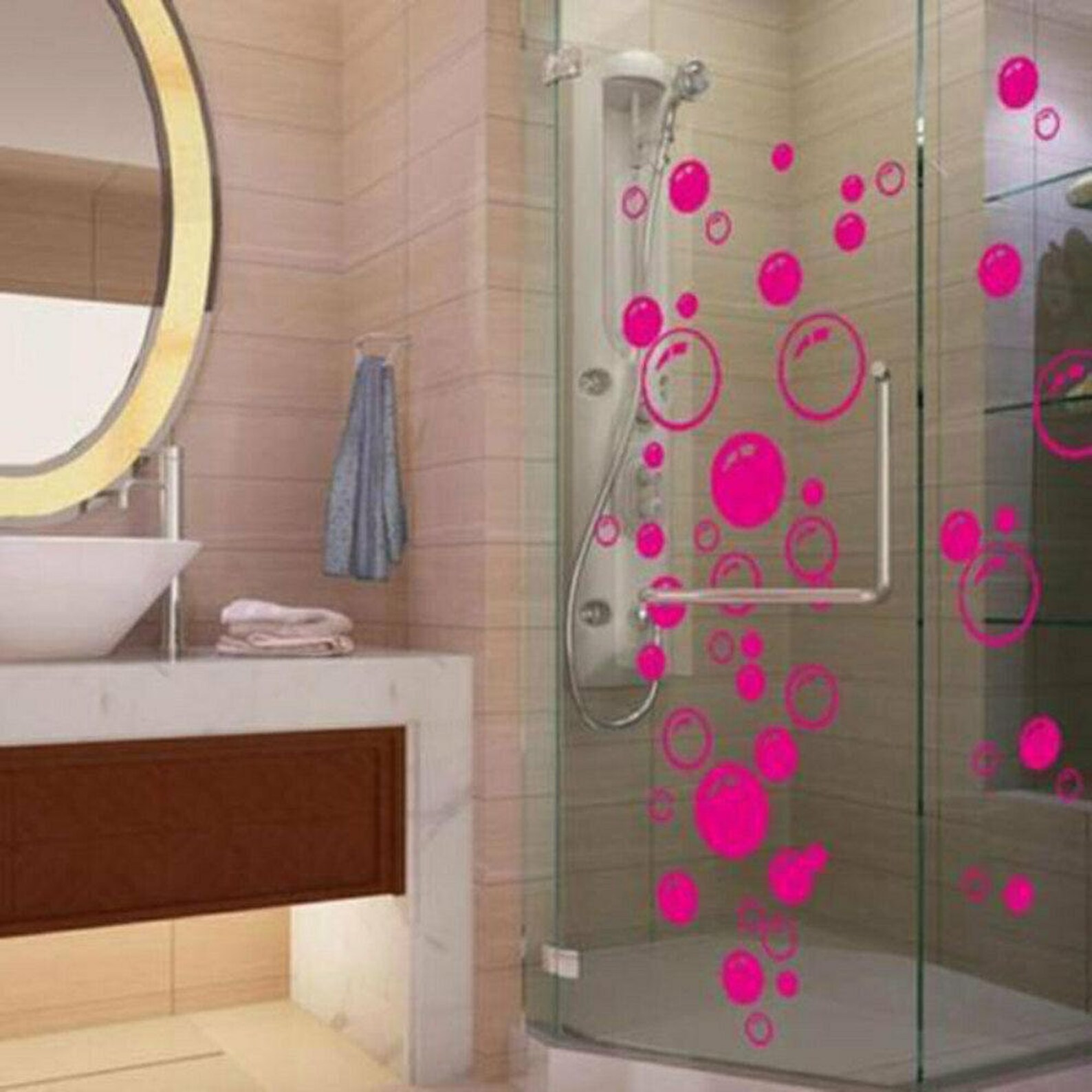 Bubbles Bathroom Wall Stickers Circle Shape Vinyl Decal Bath | Etsy