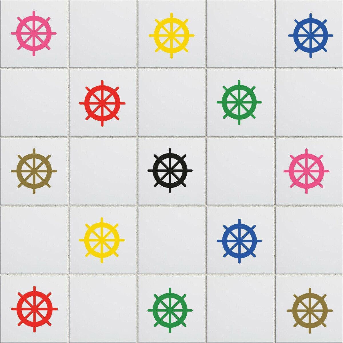 Ship Wheel Vinyl Tile Sticker Nautical Wall Decal Boat - Etsy UK