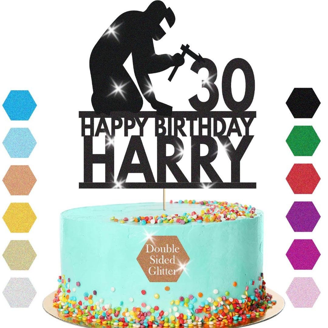 Personalised Welder Birthday Cake Topper Welding Cake | Etsy