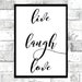 Live Laugh Love Beautiful Inspirational Quote Poster Wall Art | Etsy