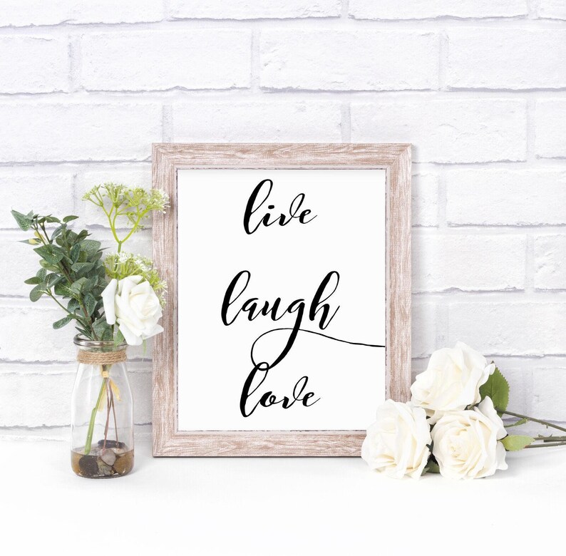 Live Laugh Love Beautiful Inspirational Quote Poster Wall Art | Etsy