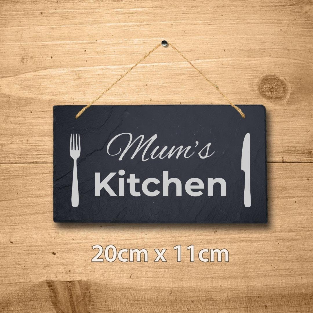 Personalised Slate Plaque Mum's Kitchen Sign Laser - Etsy