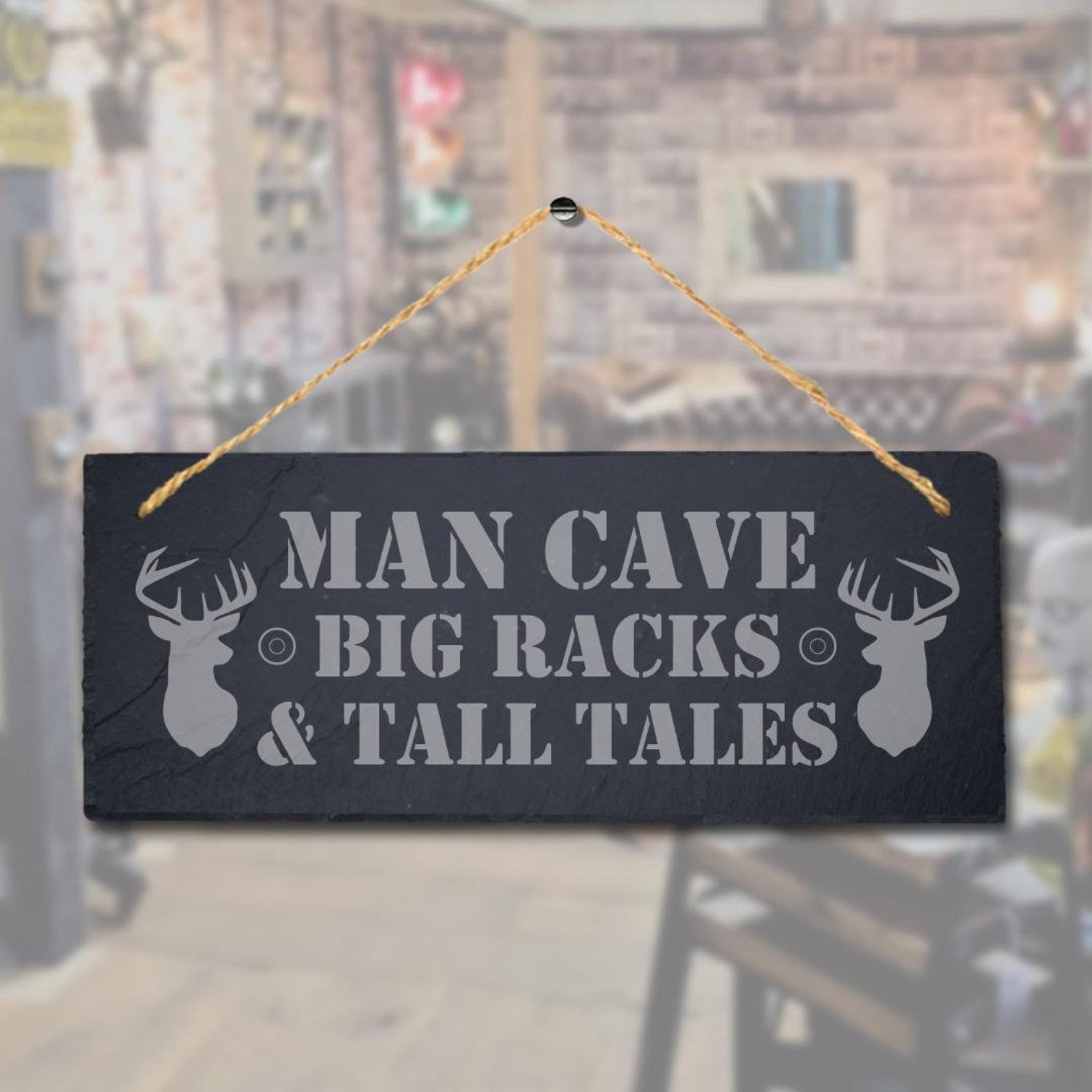 Man Cave Big Racks Laser Engraved Hanging Slate Pub Bar Shed - Etsy UK
