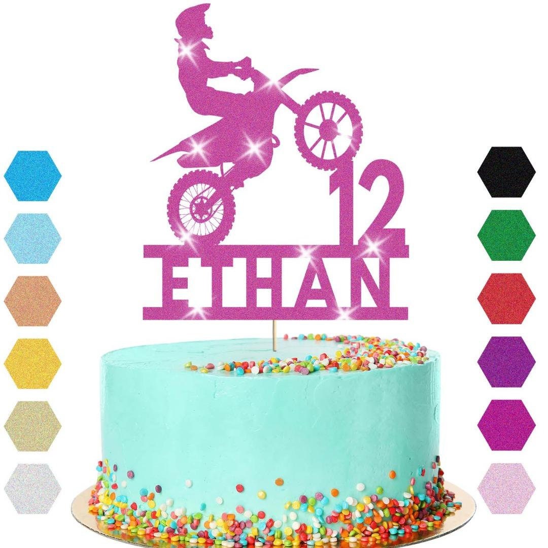 Personalised Motorbike Cake Topper Cake Topper Motor Bike with Name ...