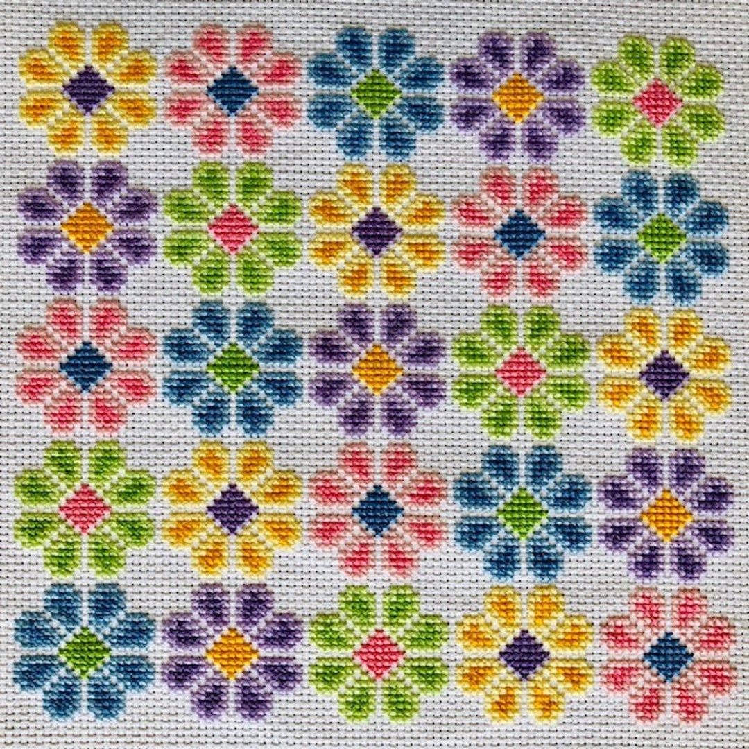 Daisy Flower Cross-stitch Chart Design Pdf Download Pattern - Etsy